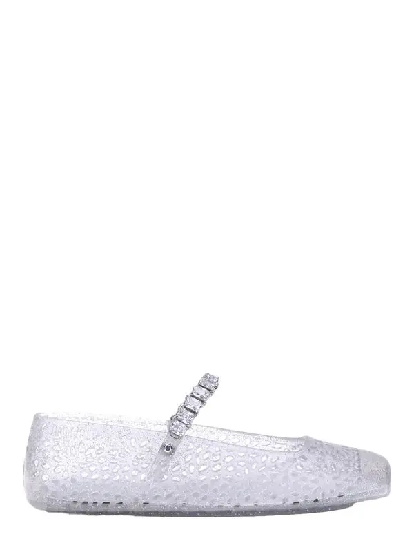 JIMMY CHOO Jelly Mary Jane Ballet Flats With Crystals - Transparent