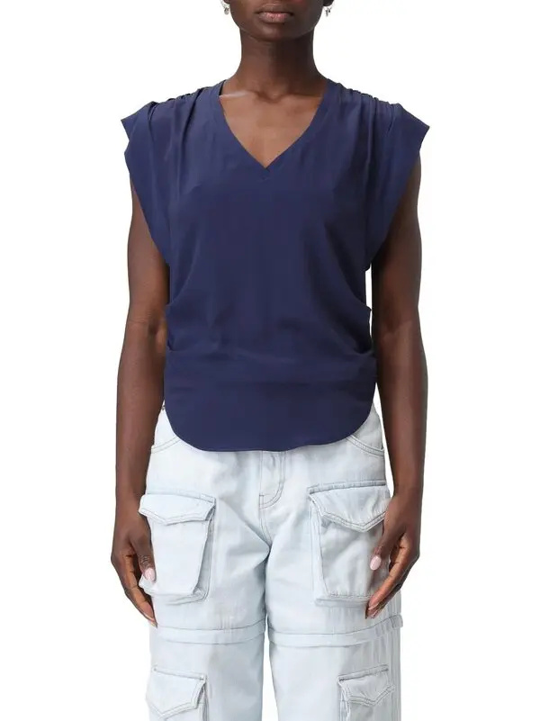 Pinko Sleeveless V-neck Top - Blue