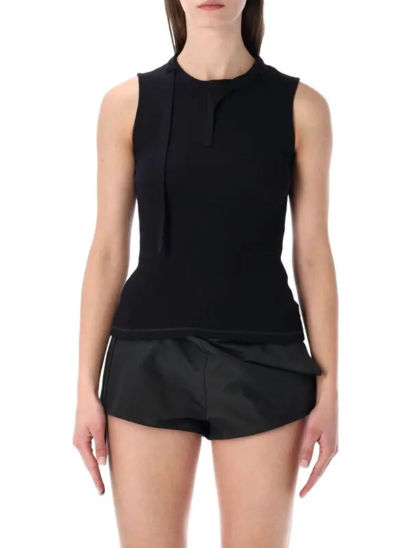 DIESEL® Stretch Cotton Sleeveless Top - Black