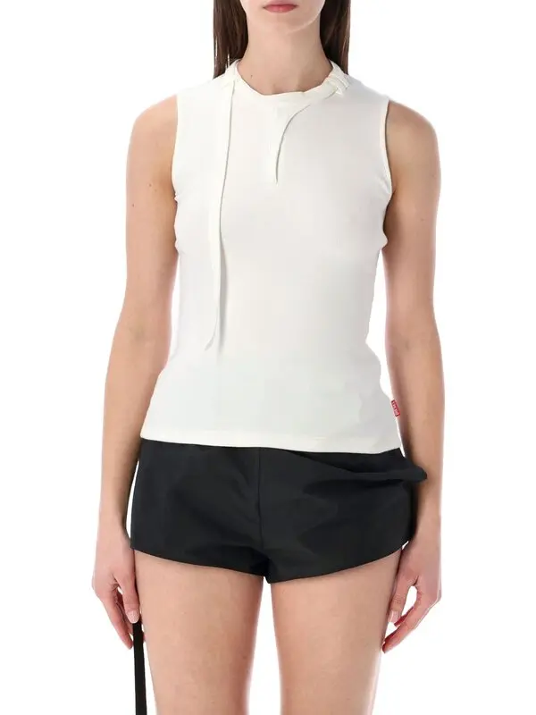 DIESEL® Stretch Cotton Sleeveless Top - White