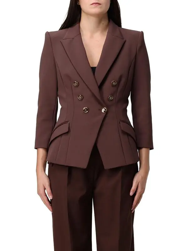 Elisabetta Franchi Double Breasted Blazer - Brown