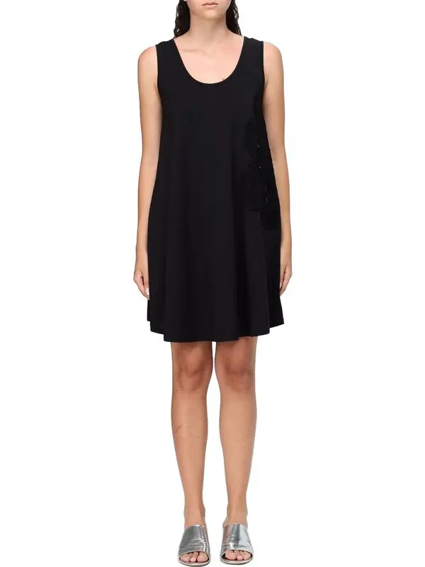 TWINSET Sleeveless Square Neck Mini Dress - Black