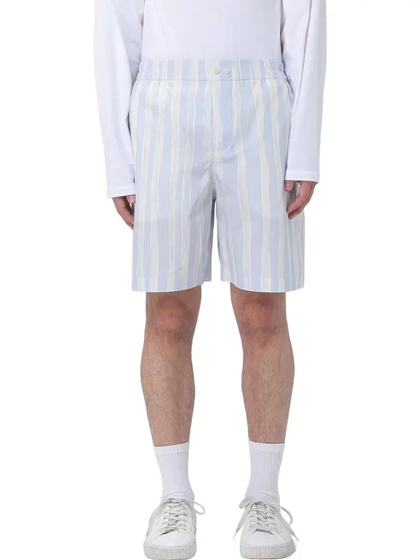 Jacquemus Striped Cotton Shorts - Gnawed Blue