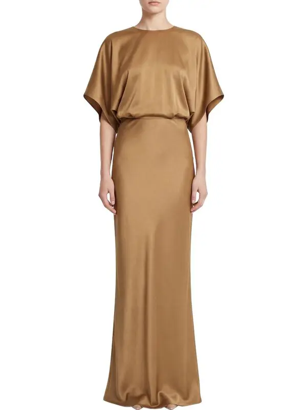 Norma Kamali Satin Long Dress - Grey