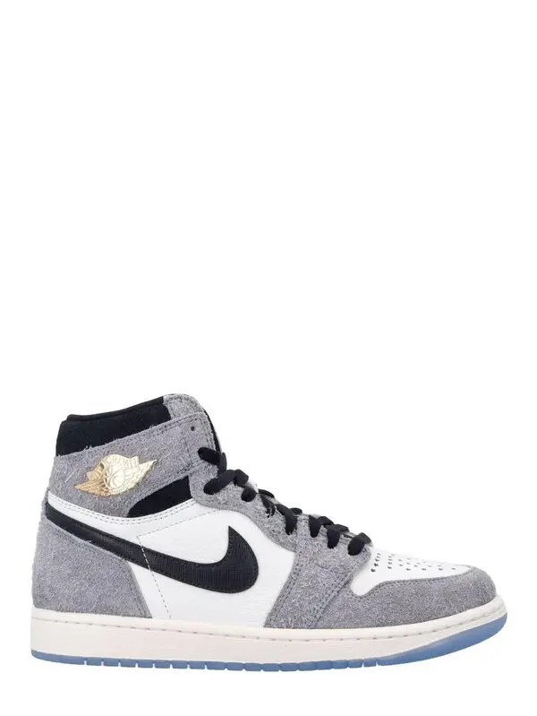 Nike Jordan 1 Retro High Og Leather And Suede Sneakers - Grey