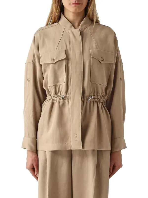FAY Viscose And Linen Shirt Jacket - Brown