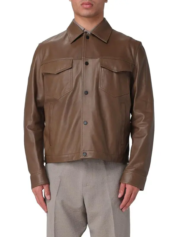 Emporio Armani Leather Jacket - Dark
