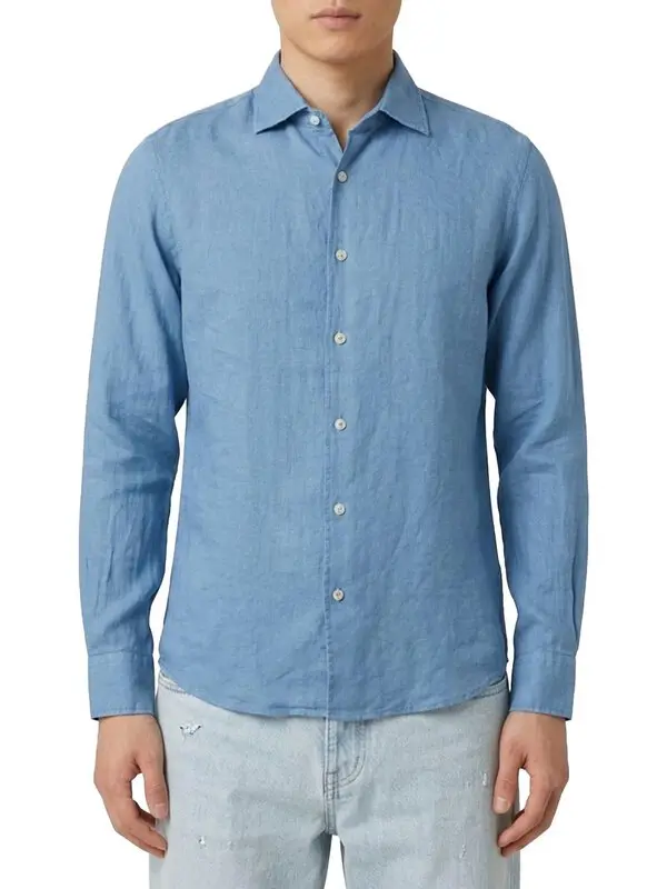 MC2 SAINT BARTH Linen Shirt - Blue