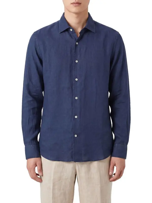MC2 SAINT BARTH Linen Shirt - Navy