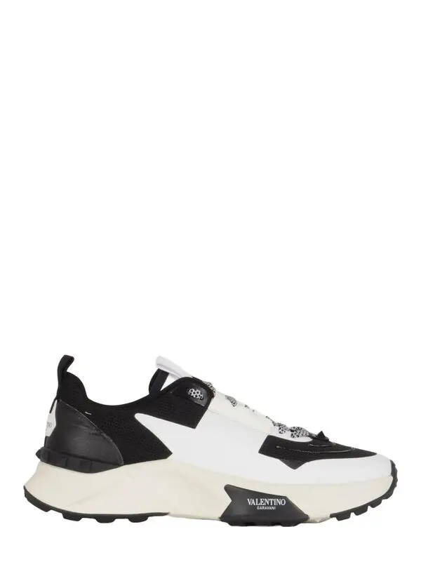 Valentino Garavani Leather And Rubberized Fabric Low Top Sneakers - Multicolor