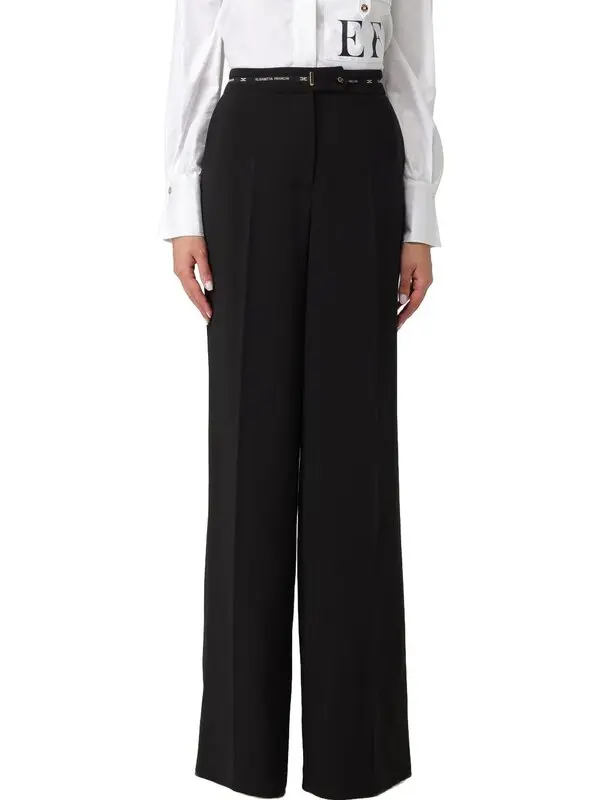 Elisabetta Franchi Wide Leg Trousers - Black
