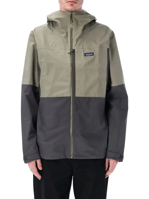 Patagonia Boulder Fork Rain Jacket Polyester, Abstract Pattern - Grey