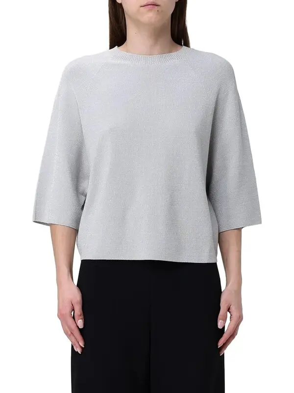 Fabiana Filippi Viscose Crew Neck Sweater - Gnawed Blue