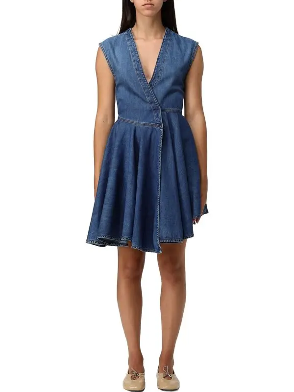 Alaïa Sleeveless Denim Dress - Blue