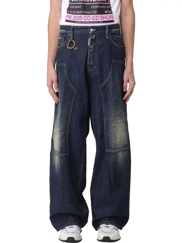 Dsquared2 Dark Wash Wide-leg Jeans - Blue