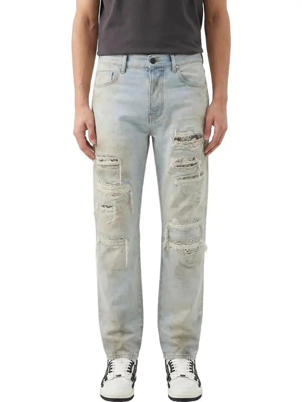 Amiri Distressed Denim Slim Fit Jeans - Blue