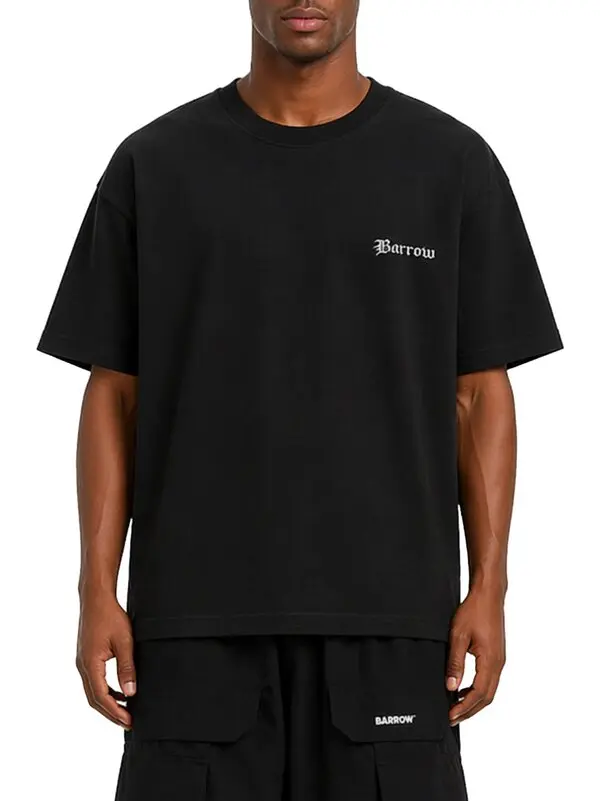 BARROW Printed Cotton T-shirt - Black