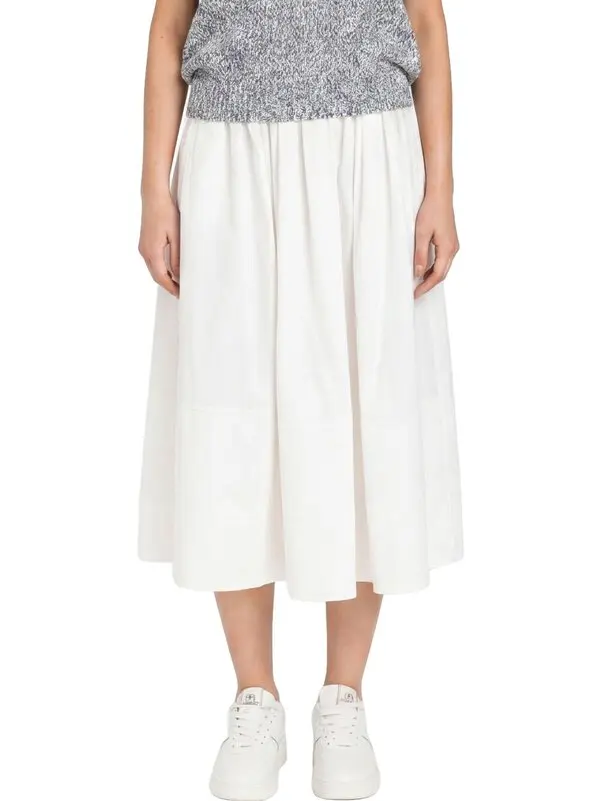 TWINSET Cotton Midi Skirt - White