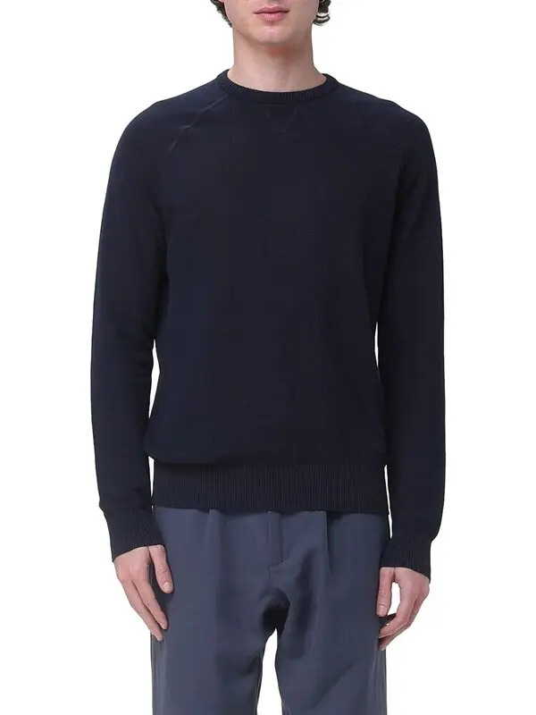 Eleventy Cotton Crew Neck Sweater - Blue