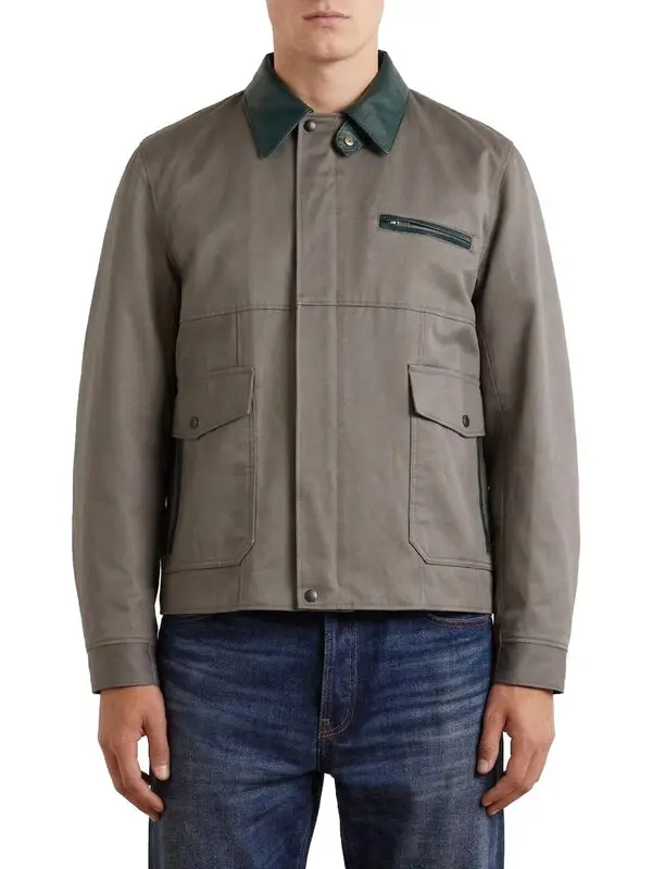 Sacai Cotton Jacket With Cupro Lining - Grey