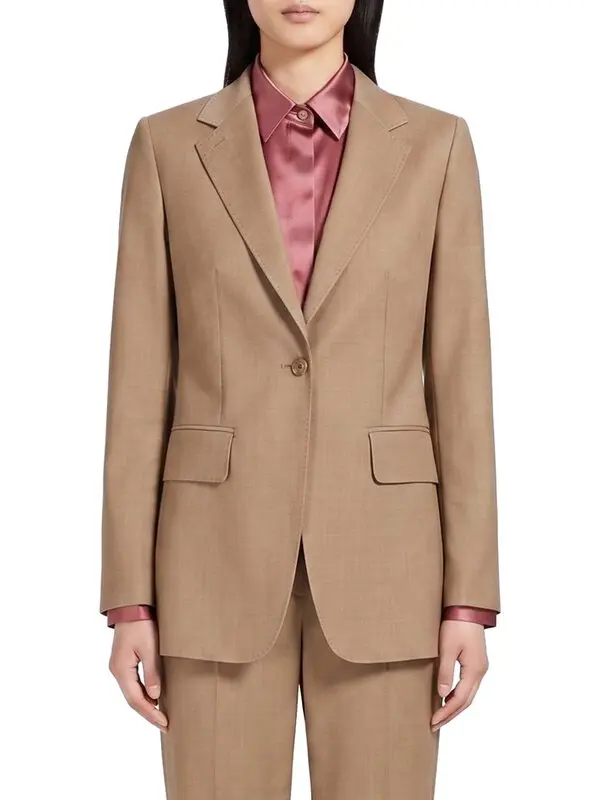 Max Mara Single-breasted Wool Blazer - Hazel