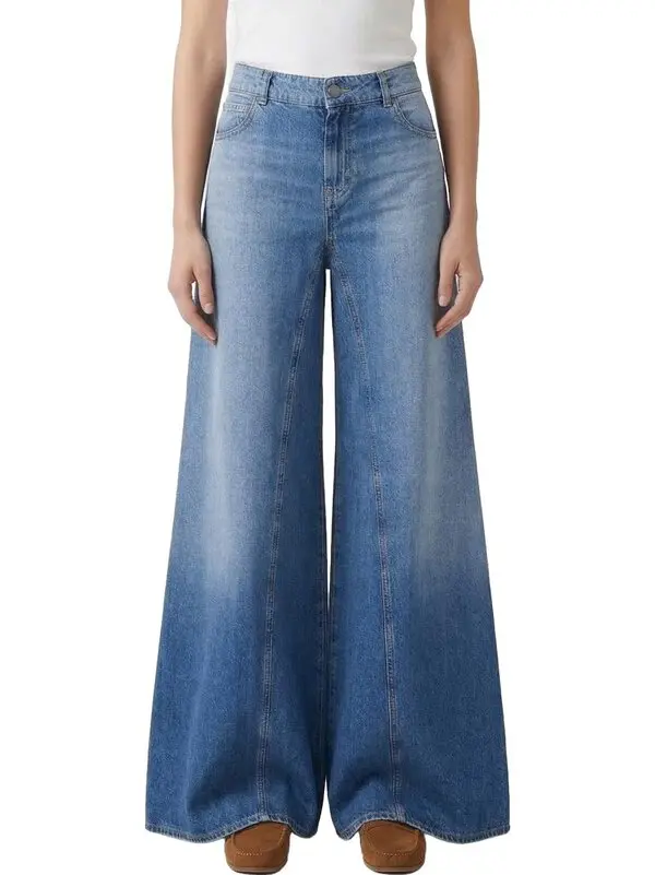 Pinko Cotton Denim Flared Jeans - Blue