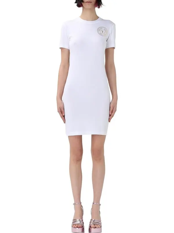Versace Short Sleeve T-shirt Dress - White