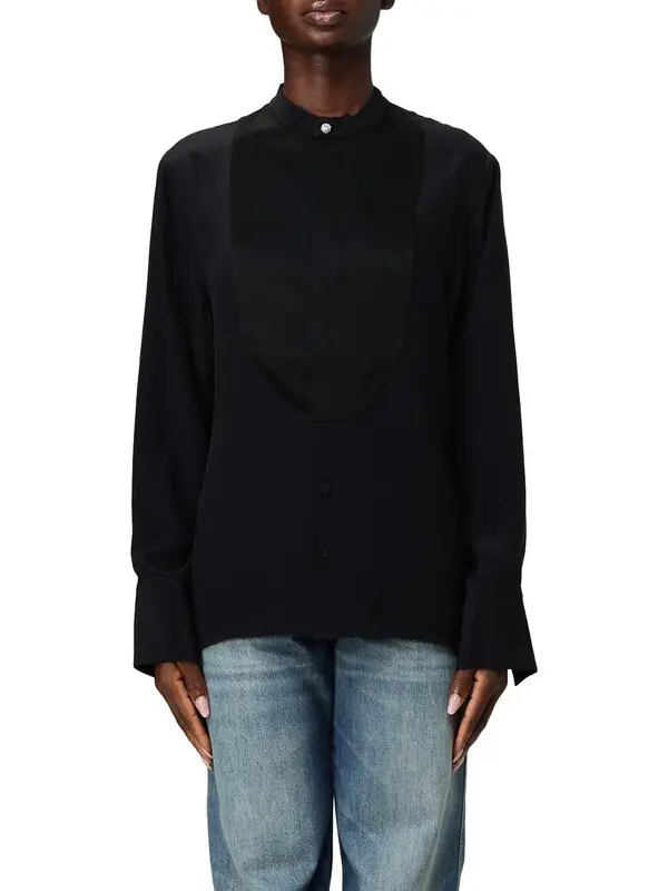 Victoria Beckham Mandarin Collar Shirt - Black