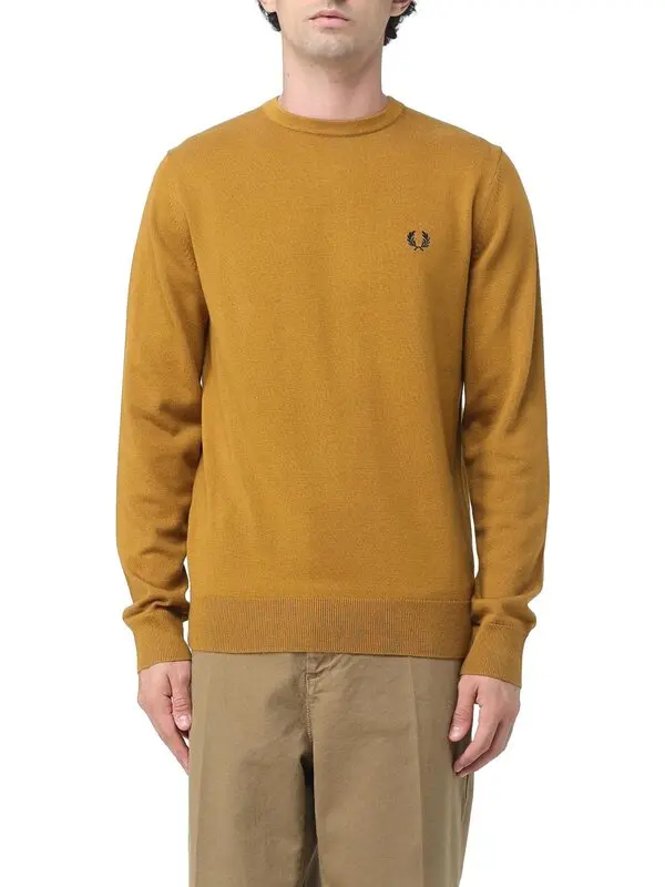 Fred Perry Crew Neck Jumper - Brown