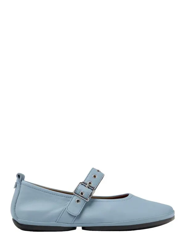 Camper Right Nina Calfskin Mary Jane Flats With Adjustable Strap - Blue