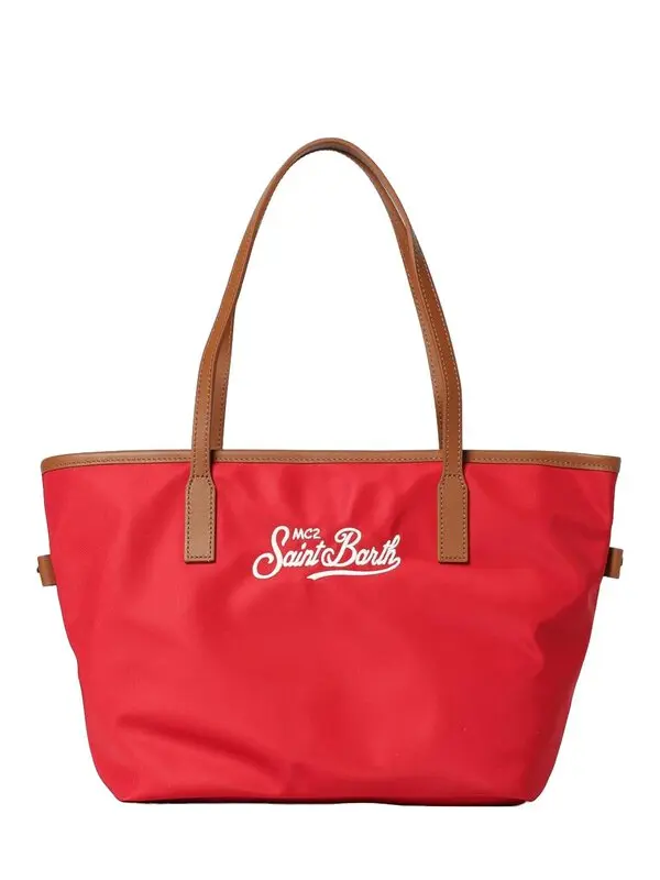 MC2 SAINT BARTH Nylon Bag With Embroidered Logo - Red