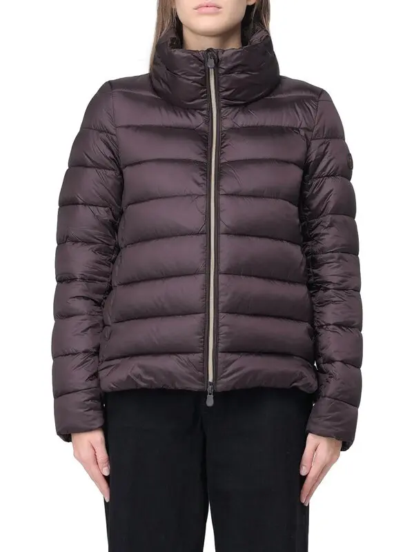 SAVE THE DUCK Puffer Jacket With High Collar - Brown