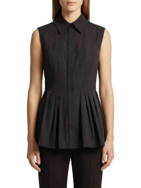 Sportmax Sleeveless Poplin Shirt - Black