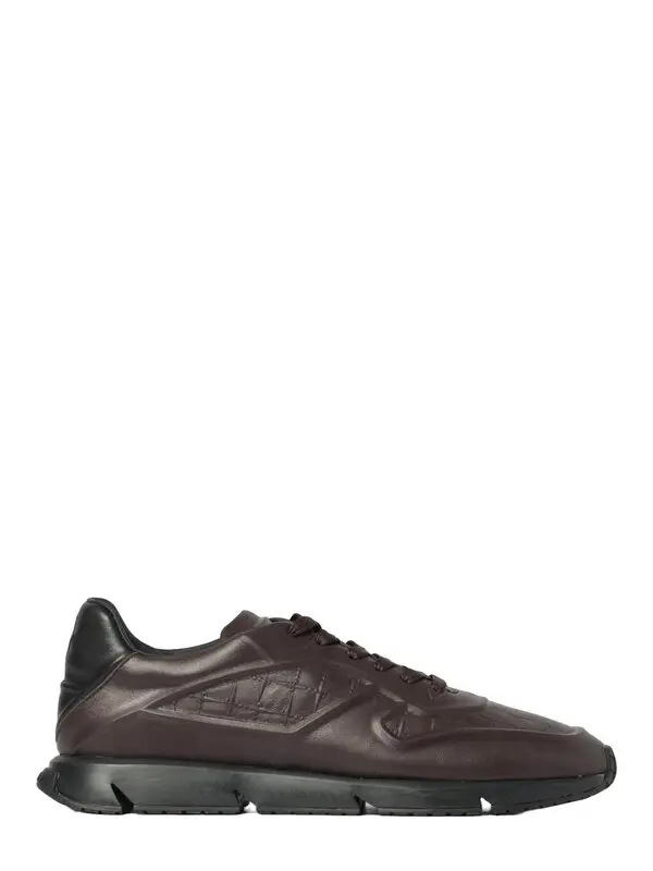Paciotti Bovine Leather Lace Up Sneakers - Dark