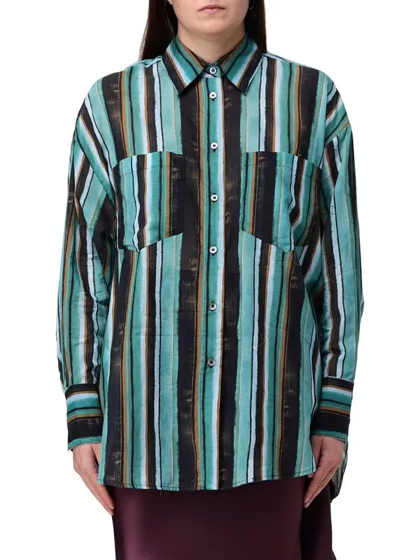 Pinko Striped Crêpe Shirt - Green