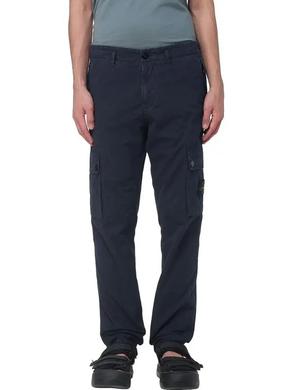 Stone Island Cotton Cargo Trousers - Blue