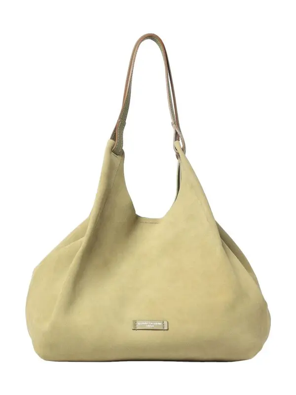 GIANNI CHIARINI Suede Shoulder Bag With Pouch - Sage
