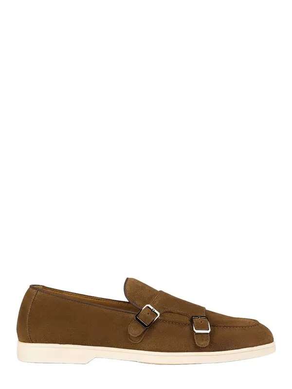 DOUCAL'S Suede Monk Strap Shoes - Brown
