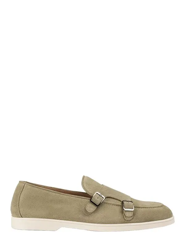 DOUCAL'S Suede Monk Strap Shoes - Sand