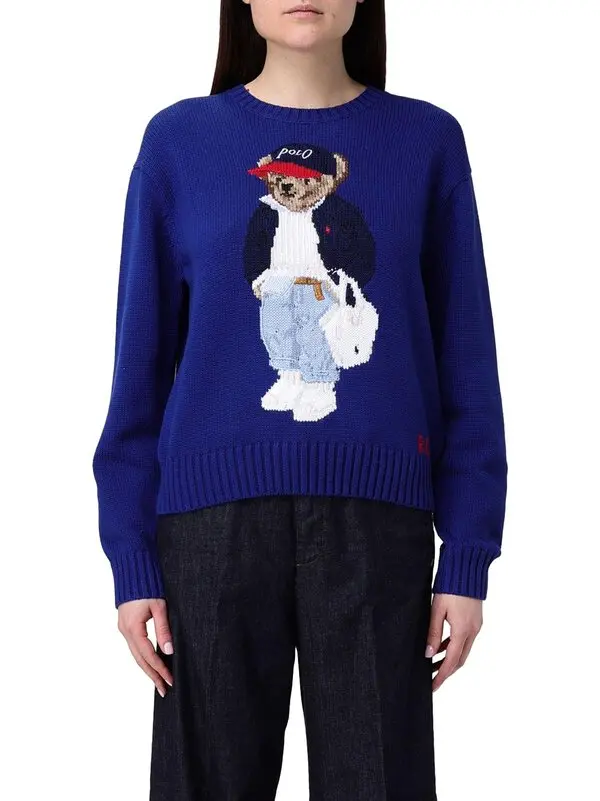 Polo Ralph Lauren Crewneck Sweater With Teddy Bear Print - Blue