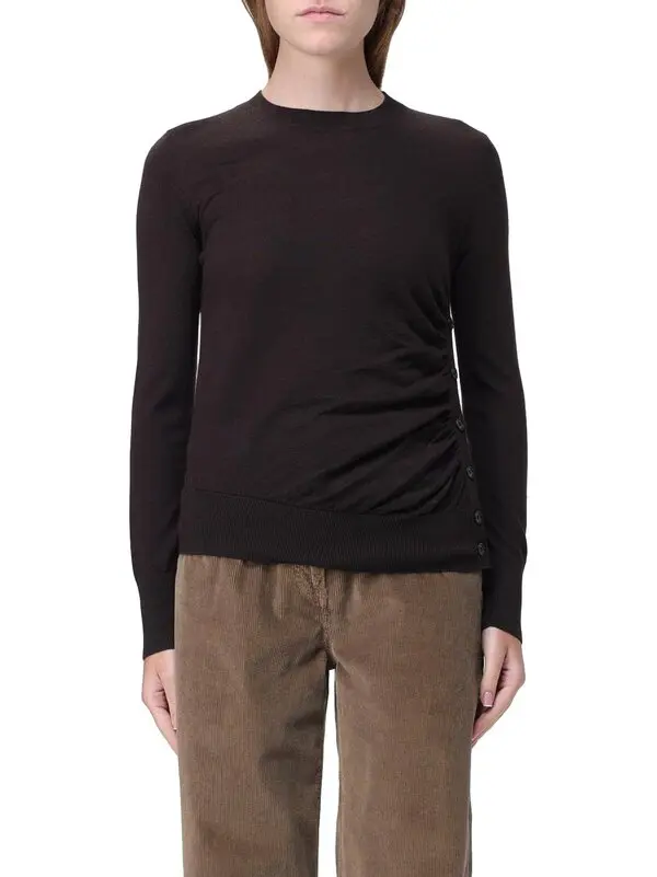 Pinko Ruched Button Detailed Jumper - Brown