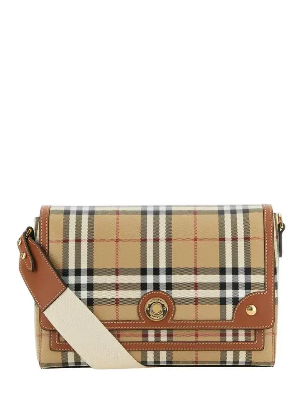 Burberry Coated Cotton Vintage Check Crossbody Bag - Brown