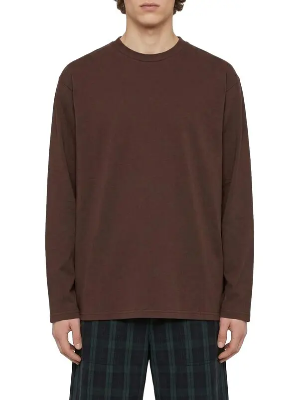 JIL SANDER Basic Cotton T-shirt - Coffee