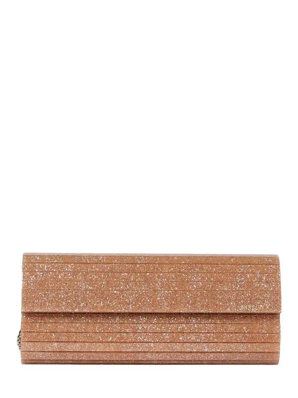 JIMMY CHOO Embellished Clutch With Chain Strap - Pink