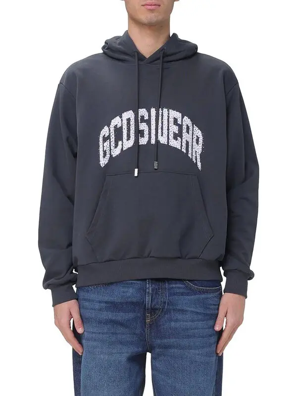Gcds Cotton Logo Hoodie - Grey