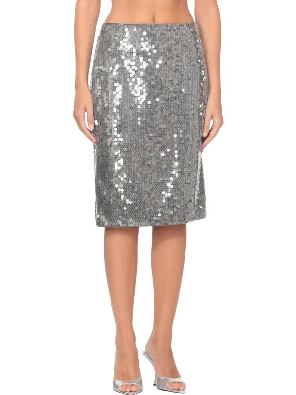 ROTATE BY BIRGER CHRISTENSEN Sequin Embellished Midi Skirt - Grey