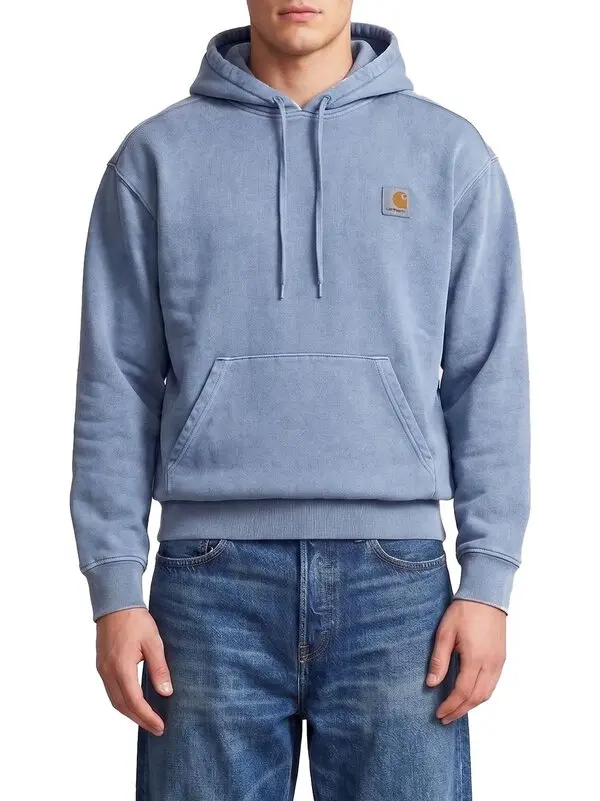 Carhartt Work In Progress Cotton Logo Hoodie - Blue