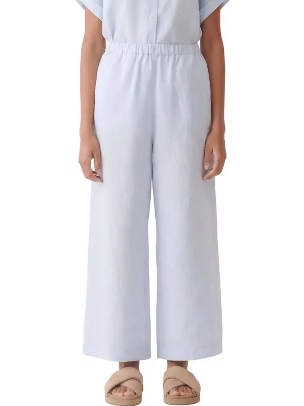 Fabiana Filippi Linen Cropped Trousers - Gnawed Blue