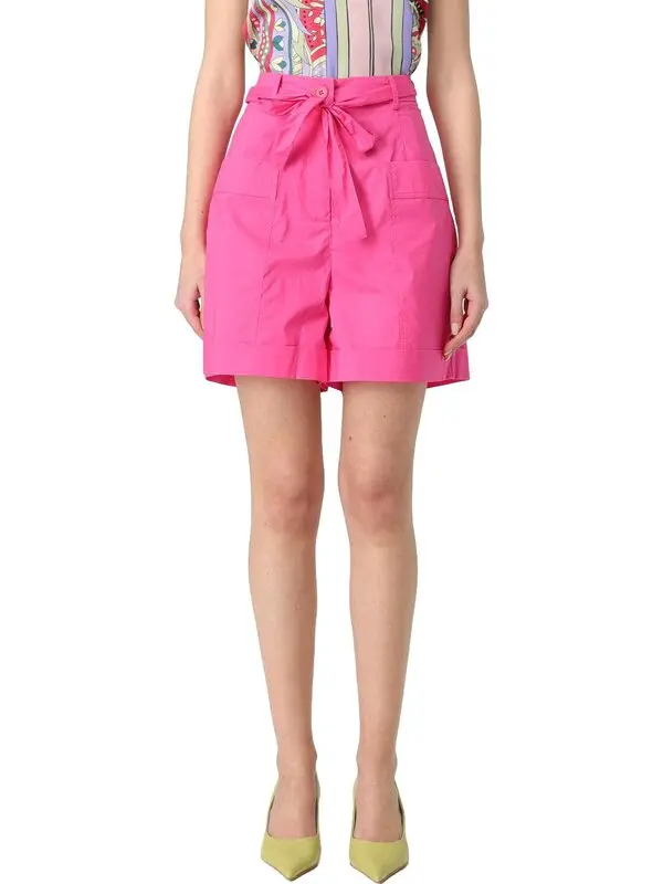 Liu Jo High Waisted Tie Detailed Shorts - Fuchsia