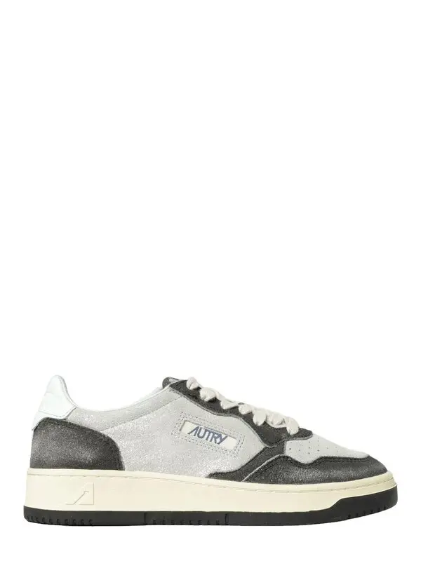 AUTRY Medalist Low Super Vintage Leather And Suede Sneakers - Black